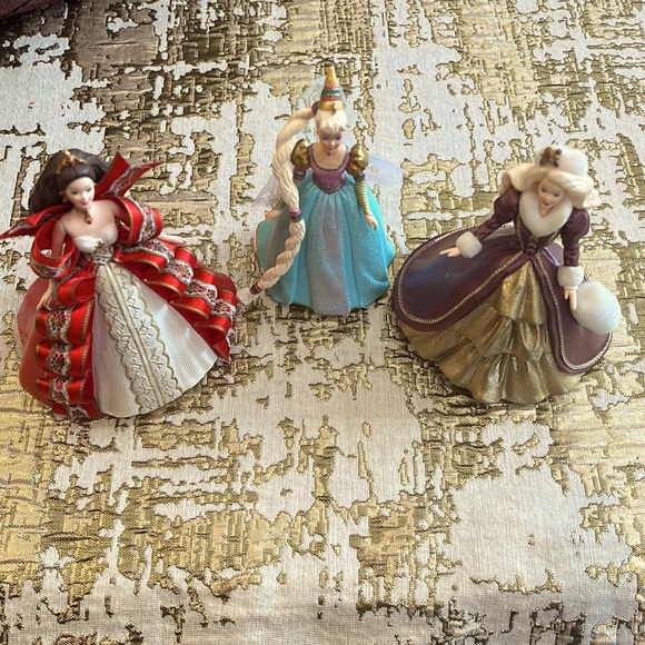 Mattel/Hallmark | Other | Set Of 3 Holiday Barbie Ornaments 9971995 ...